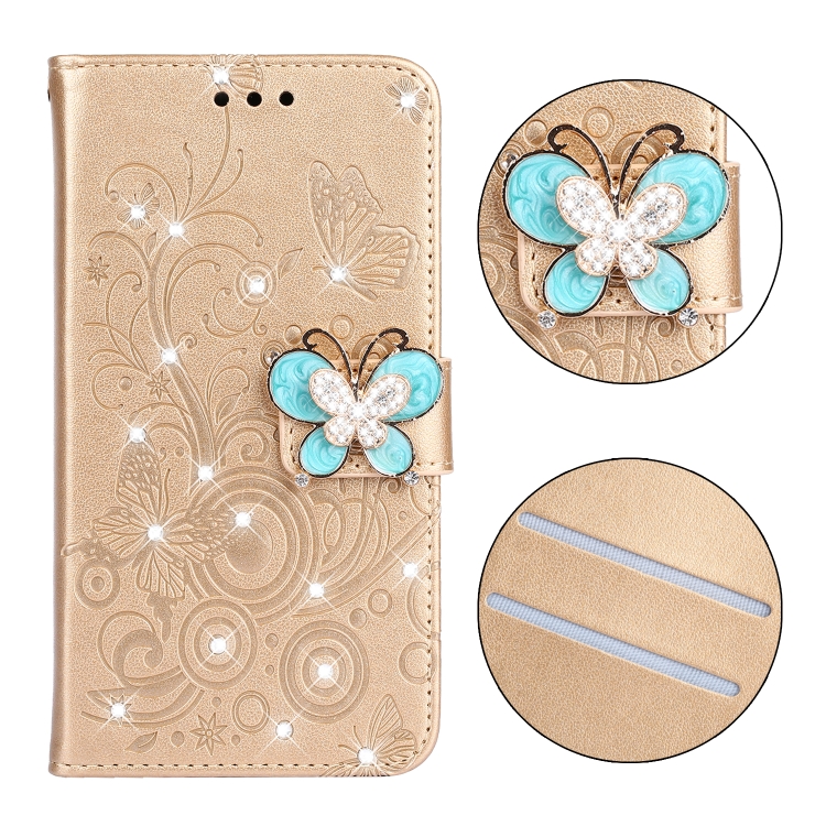 Diamond Encrusted Butterflies Love Flowers Pattern Horizontal Flip ...