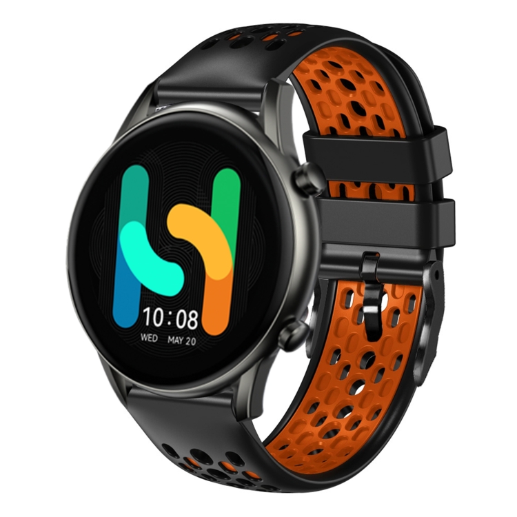 สำหรับ Xiaomi Haylou RT2 LS10 22mm สายนาฬิกาซิลิโคนระบายอากาศสองสี (สี ...