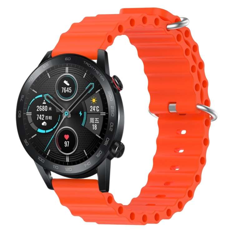 สำหรับ Honor Magic Watch 2 46mm 22mm Ocean สไตล์ซิลิโคนสีทึบสายนาฬิกา ...