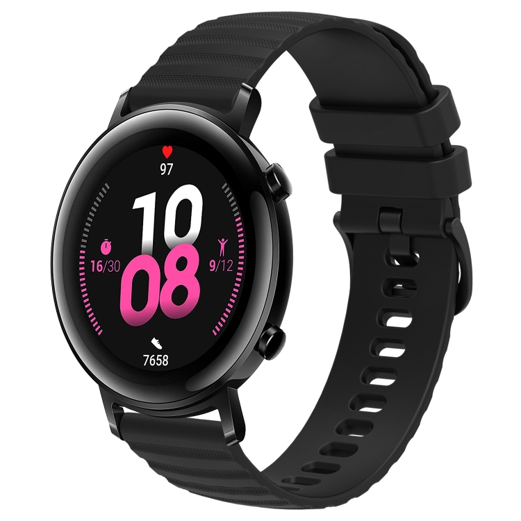 Para Huawei Watch GT2 42mm 20mm Ondulado Padrão de Pontos Cor Sólida ...