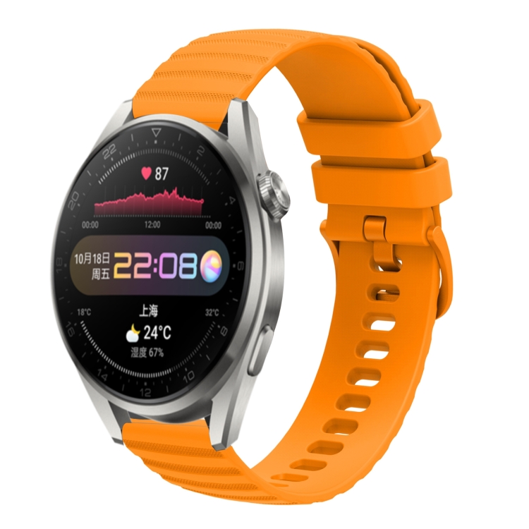 Para Huawei Watch 3 Pro 22mm Ondulado Padrão de Pontos Cor Sólida ...