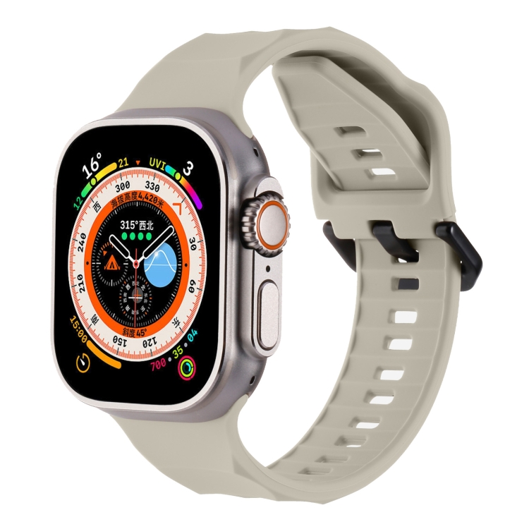 สำหรับ Apple Watch 8 45mm Ripple Silicone Sports Watch Band (แสงดาว)
