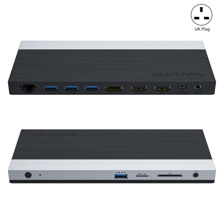 Wavlink Umd05 디스플레이 포트 Hdmi 포트 Rj45 이더넷 트리플 디스플레이 Mst 노트북 도킹 스테이션 플러그uk 플러그