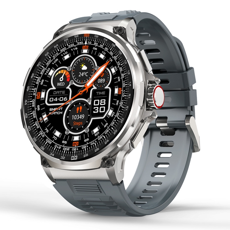 V69 1.85인치 컬러 스크린 스마트 워치, 블루투스 통화/심박수/혈압/혈중 산소 모니터링 지원(실버)