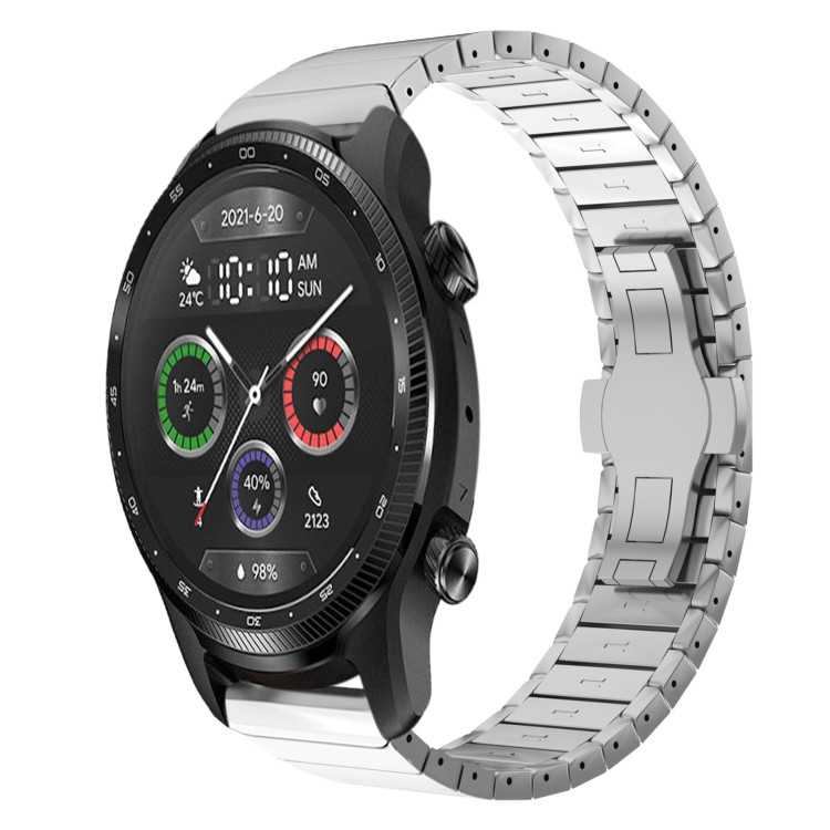 สำหรับ Ticwatch Pro X 22 มม. หนึ่งลูกปัดสีผีเสื้อหัวเข็มขัดโลหะผสมสาย ...