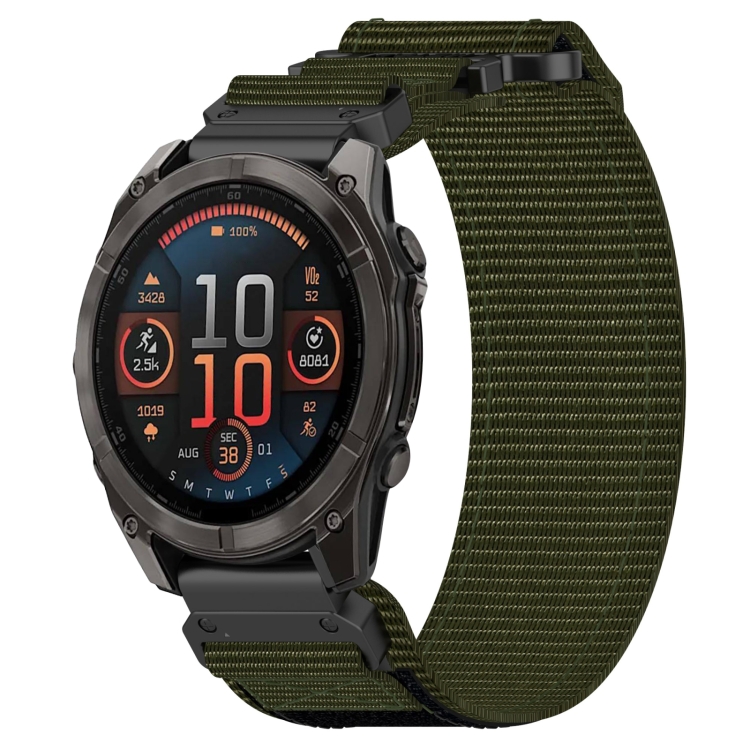 For Garmin Fenix 8 AMOLED 51mm Nylon Hook and Loop Fastener 26mm Quick ...
