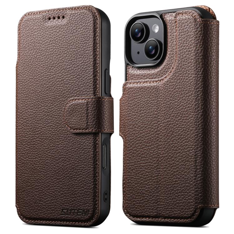 For iPhone 15 Plus Suteni Q05 -in-1 Multi-function MagSafe Wallet Big ...
