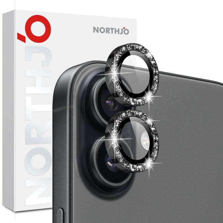 For iPhone Air NORTHJO 1 Set Camera Lens Protector Glitter Metal Ring ...