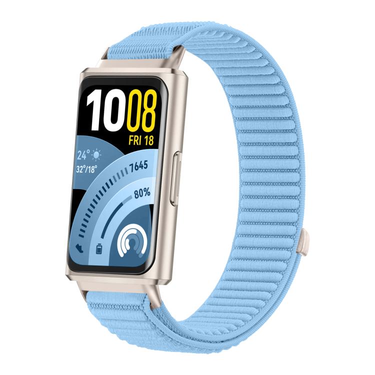 For Huawei Band 10 / 9 / 8 Woven Nylon Hook And Loop Fastener Metal ...