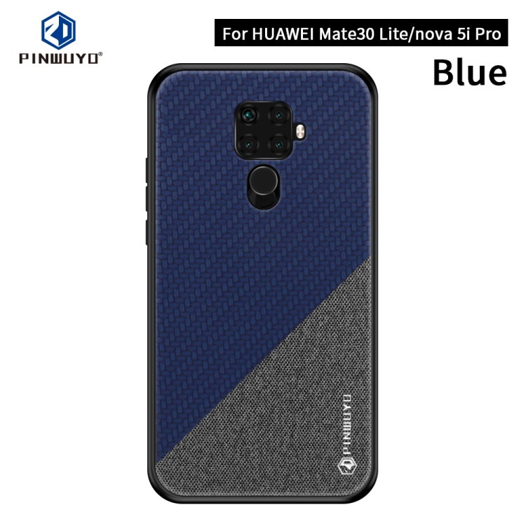 PINWUYO Honors 시리즈 충격 방지 PC + TPU 보호 케이스, Huawei Nova 5i Pro / Mate 30 Lite (블루)