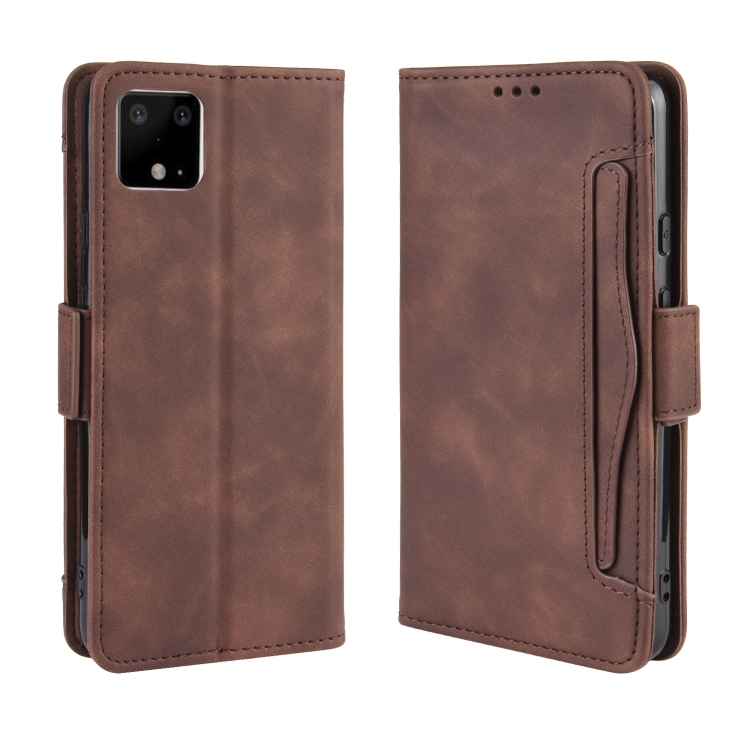 For Google Pixel 4 XL Wallet Style Skin Feel Calf Pattern Leather Case ...