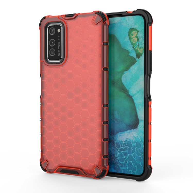 Shockproof Honeycomb PC + TPU Case for Huaiwei Honor 20 (Red)
