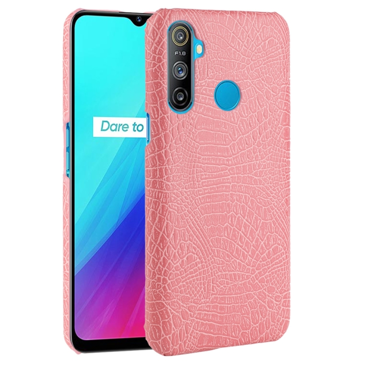 สำหรับ OPPO Realme C3 พร้อมรูลายนิ้วมือกันกระแทกพื้นผิวจระเข้ PC + เคส ...