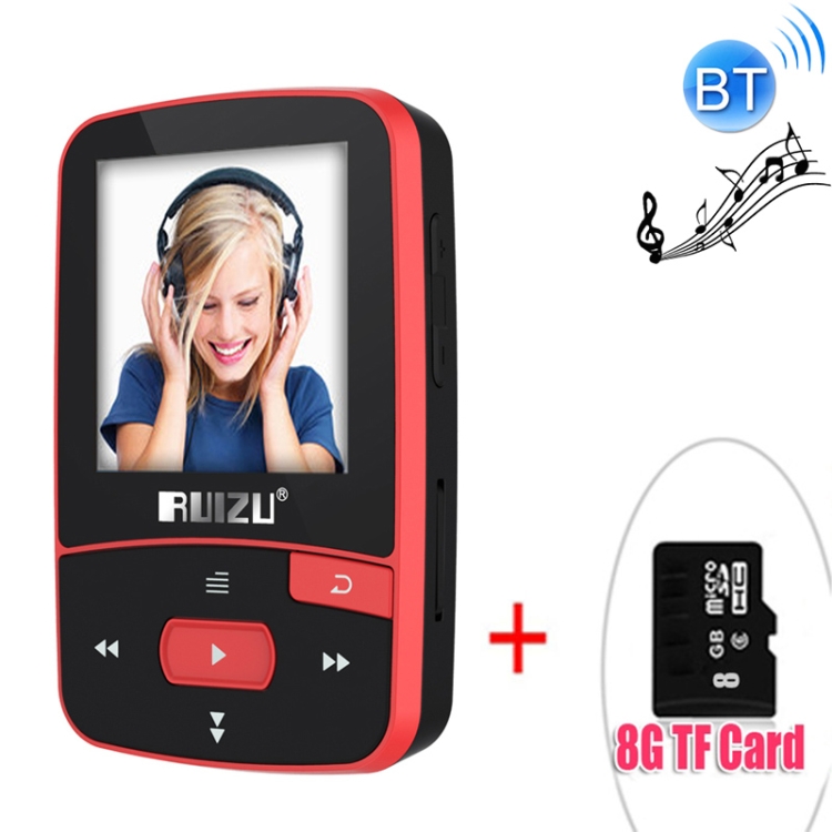 Original RUIZU X50 Sport Bluetooth MP3 Player 8gb Clip Mini with Screen ...