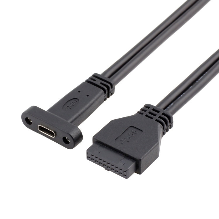 50CM USB3.0 20P a USB Tipo-C Chasis madre Cable deflector de bits PCI