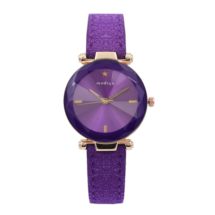 MODIYA PD387 Fluffed Strap Starry Sky Quartz Watch for Women(Purple)