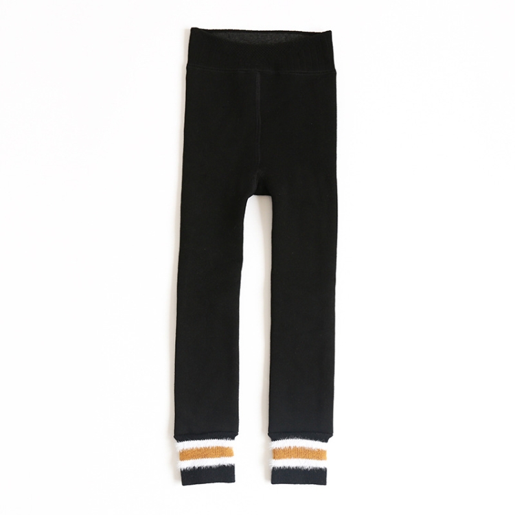 Winter Heavy Children's Leggings Lamb Down Girl Pantyhose, Size:M(Black)