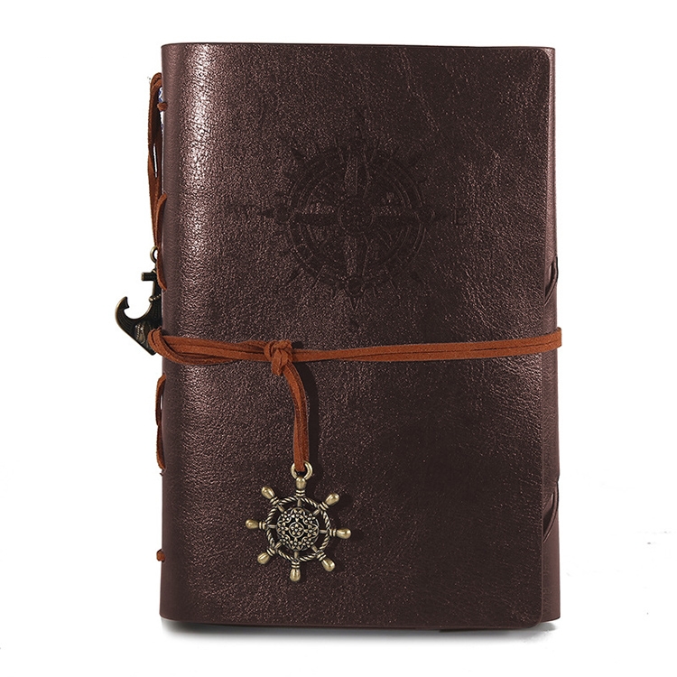 Spiral Notebook Diary Notepad Vintage Pirate Anchors PU Leather ...