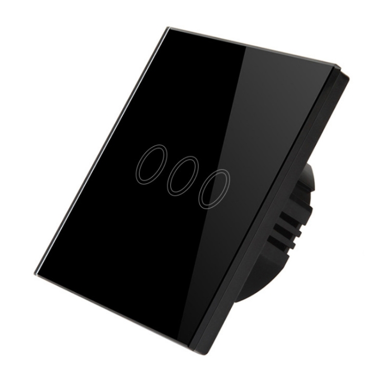 Smart Switches - D6-03 86mm Wall Touch Switch, Tempered Glass Panel, 3 ...