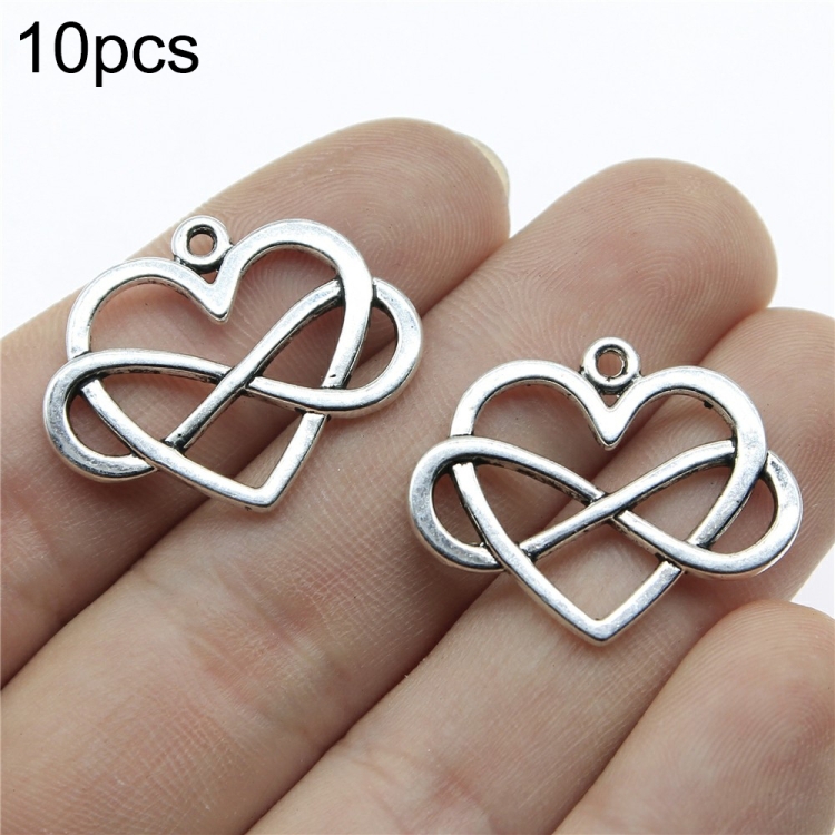 10 ชิ้น 27x22 มิลลิเมตรหัวใจ Infinity Charm Infinity Knot Charm ...