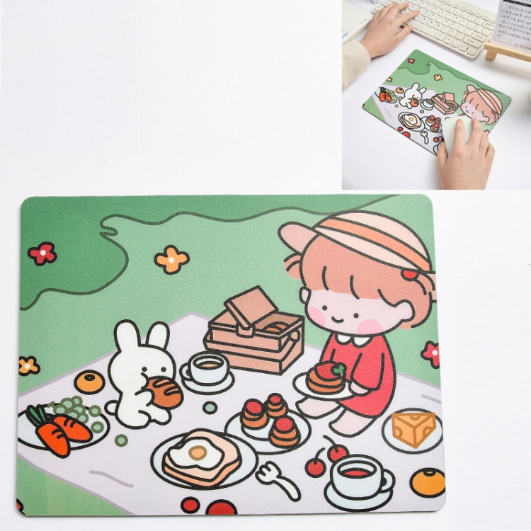 5 Pcs 크리 에이 티브 귀여운 만화 토끼 소녀 마우스 패드 노트북 학생 마우스 패드 먹기
