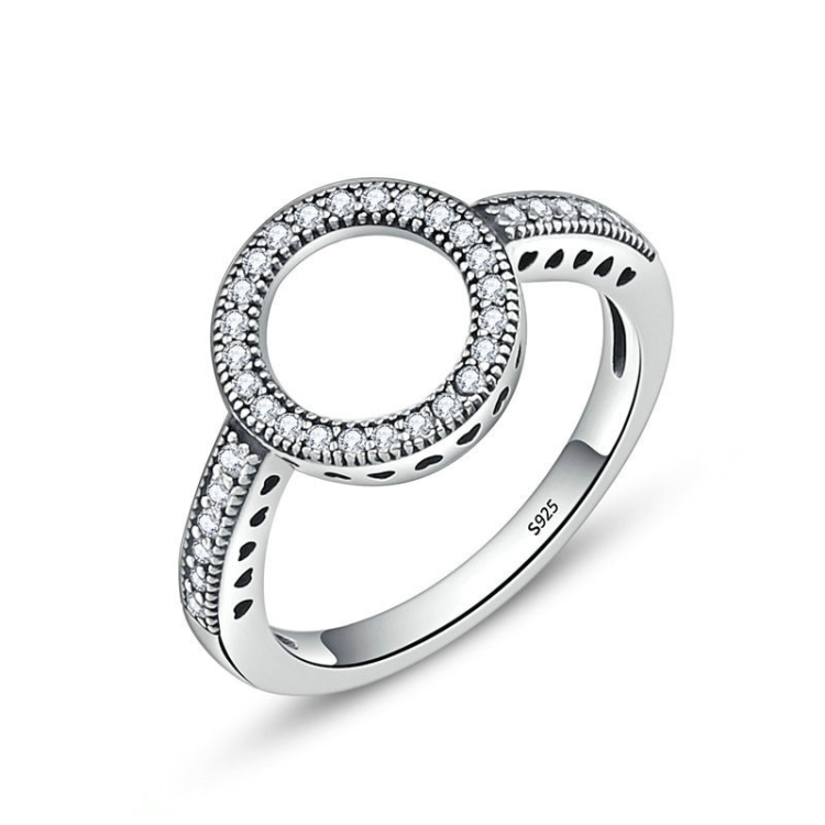 S925 Sterling Silver Womens Inlaid Ring Size 9