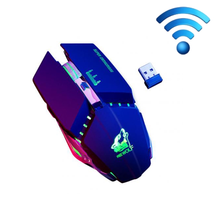 FREEDOM-WOLF X11 1600 DPI 6 Keys Wireless Rechargeable Luminous ...