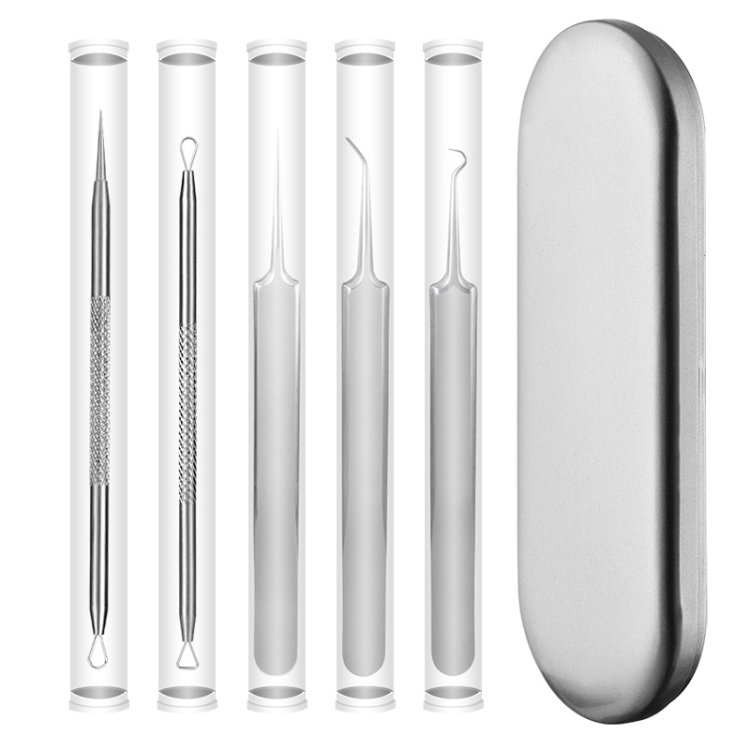 5pcs /Set Acne Needle Stainless Steel Acne Clamp Squeeze Acne Blackhead ...