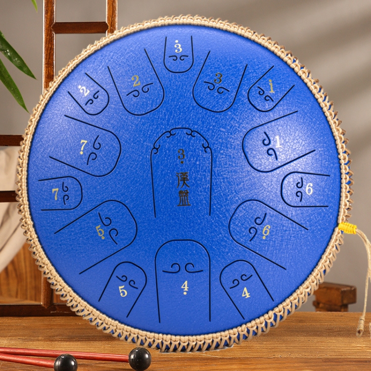 15-Tone Ethereal Drum 14-Inch Steel Tongue Drum Hollow Drum Sanskrit ...