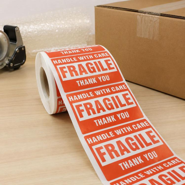 Caution Warning Packaging Transportation Sticker Label, Size: 75x50mm ...