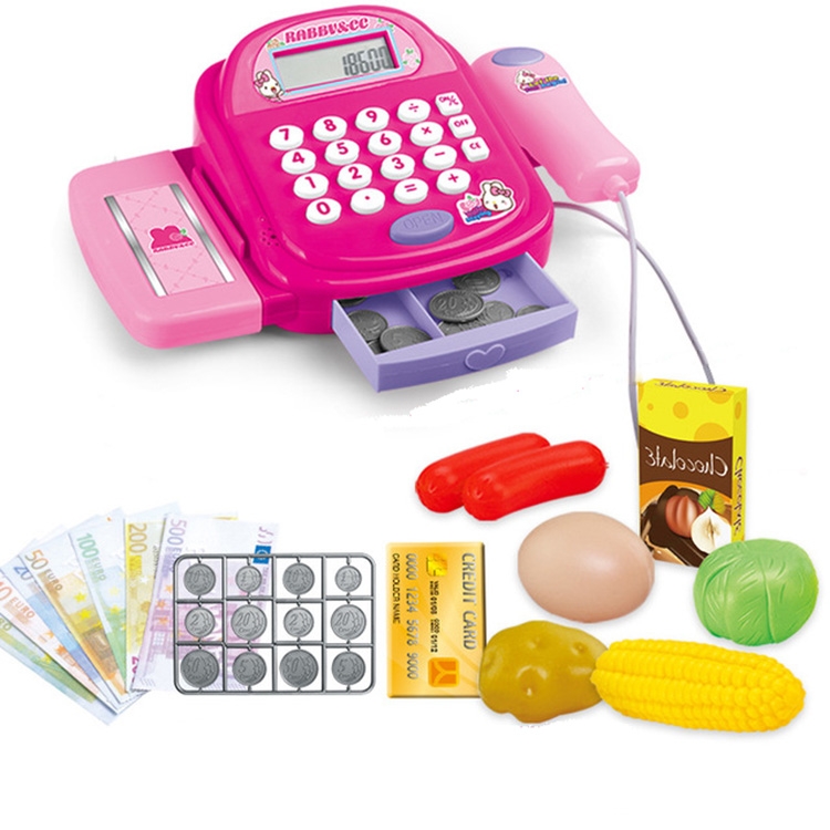 Mini Analog Supermarket Checkout Cash Register Set Child Role Playing ...