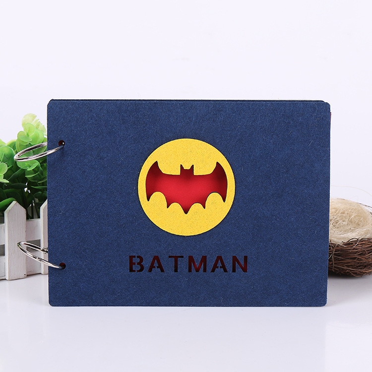 8 Inch 30 Sheets Retro Cartoon Photo Album Felt Album Creative Hollow ...