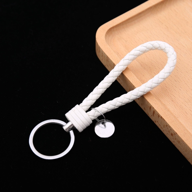 Woven Leather Cord Keychain Car Pendant Leather Key Ring Baotou With ...