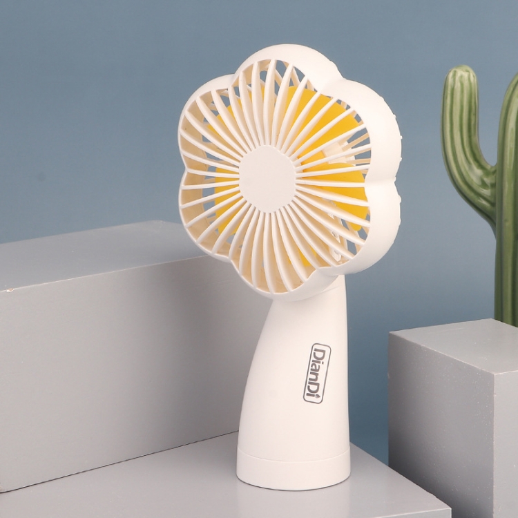 DianDi Light Mini Fan USB Handheld Students Mute Home Charging Fan(White)