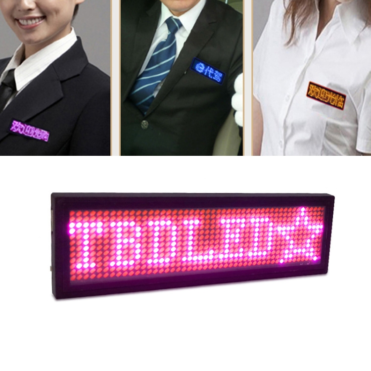 LED Badge With Scrolling Characters Light-Emitting Badges, Support ...