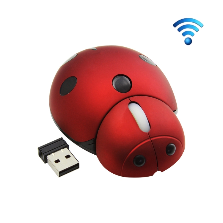 CM0184 3000 DPI 3-keys Mini Ladybug 2.4G Wireless Mouse Personalized ...
