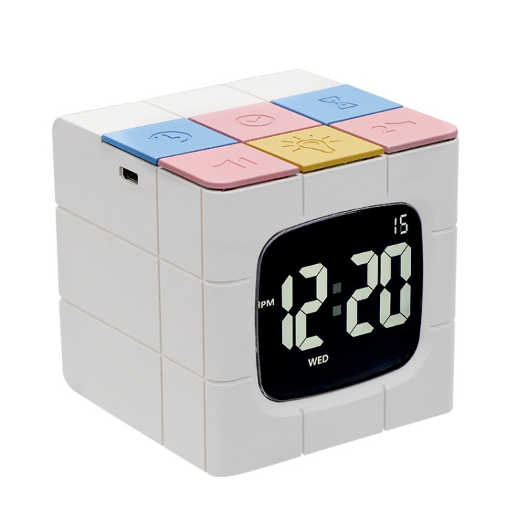 Rubik Cube Electronic Snooze Alarm Clock Mini Wake-Up Night Light ...