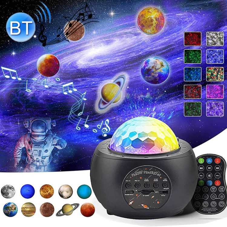DQ-M3 LED Rotating Starry Sky Light Bluetooth Music Planets Ocean ...