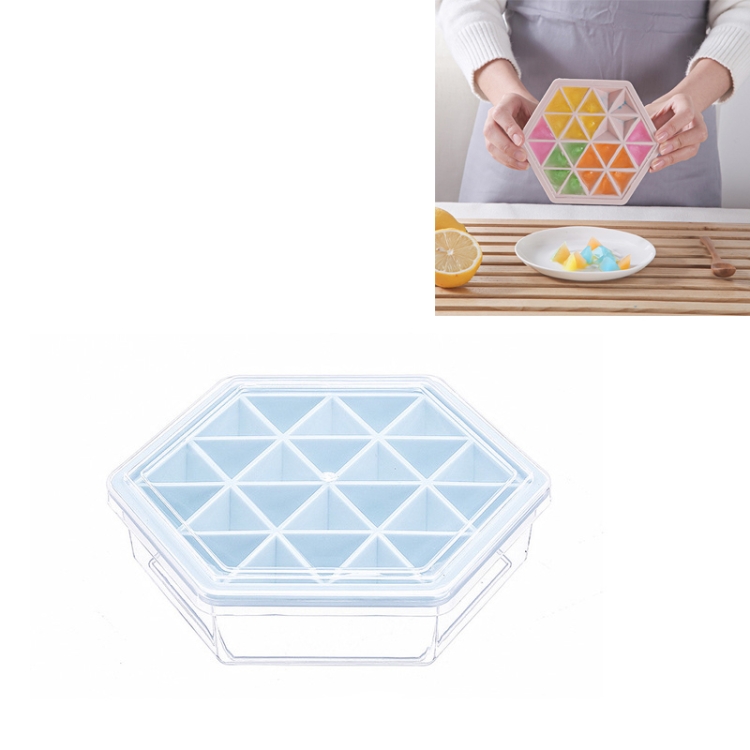 홈 크리 에이 티브 Diy 아이스 그리드 몰드 육각형 수제 아이스 몰드 트레이 아이스 큐브 아이스크림 아이스 박스 파란색