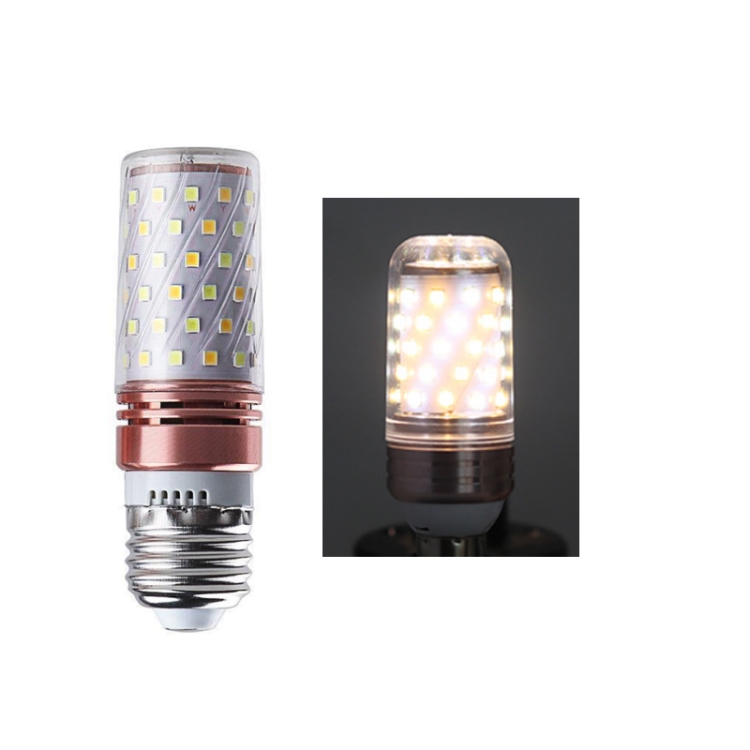 12W-E27 3 PCS No Flicker Corn Light Candle Bulb Screw Bulb, Light color ...