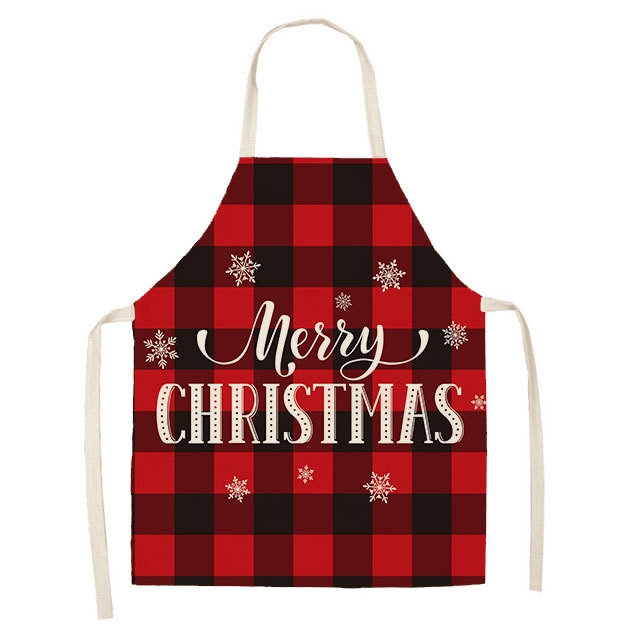 Christmas Plaid Series Cotton And Linen Apron Household Cleaning ...