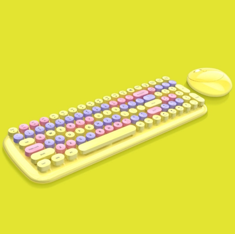 MOFii Candy XR Color Wireless Keyboard And Mouse Set(Lemon Yellow)