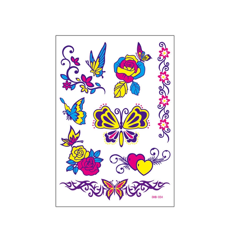 6 PCS Fluorescent Face Waterproof Environmental Protection Tattoo ...