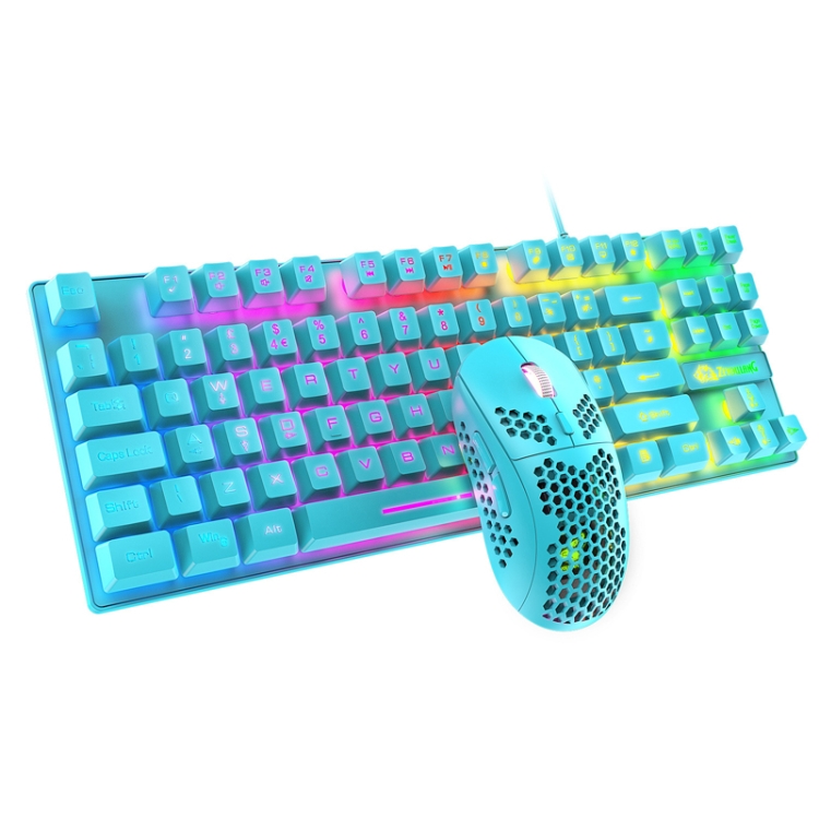 ZIYOU LANG T2 88 Keys Gaming Mechanical Luminous Keyboard and Mouse Set ...