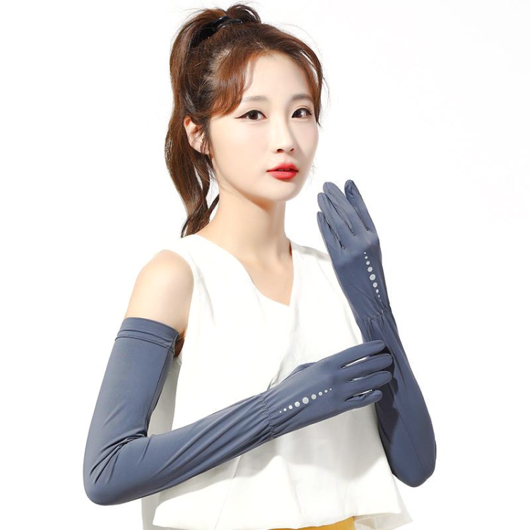 1 쌍 긴 선 스크린 장갑 여름 여성 확장 팔 보호대 안티 자외선 아이스 슬리브 무료 코드 진한 파란색