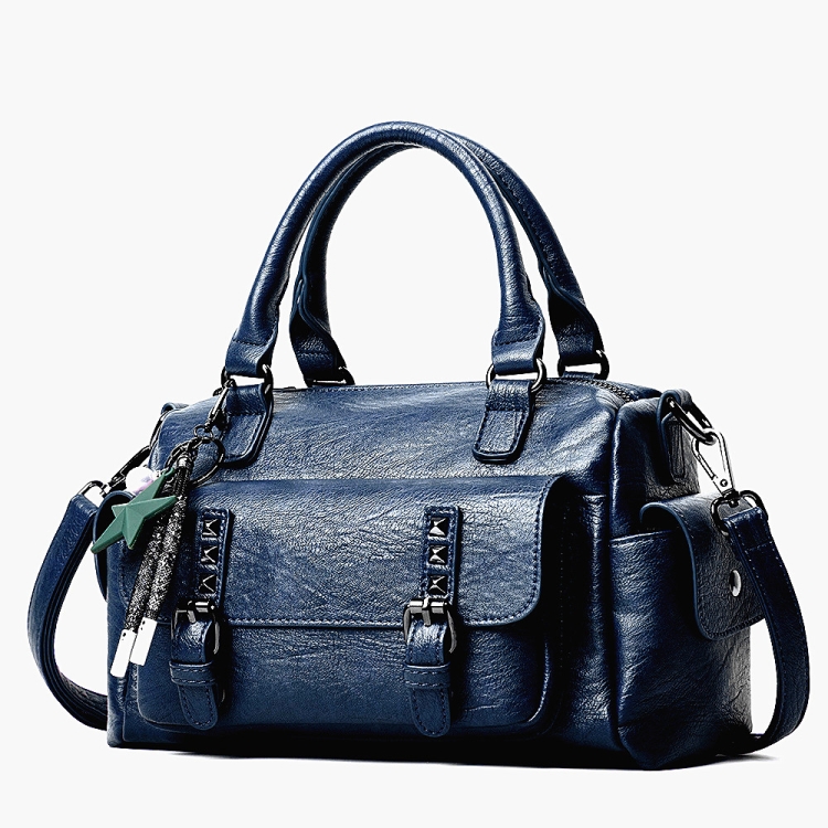 048 Pebbled Leather Multi-compartment Handbag Large Capacity Crossbody ...