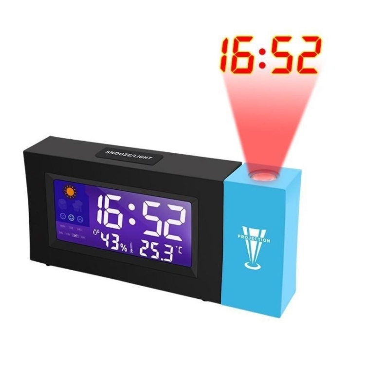 8290 Electronic Colour Screen Weather Clock Weather Forecast Projection Clock Rotatable Digital ...