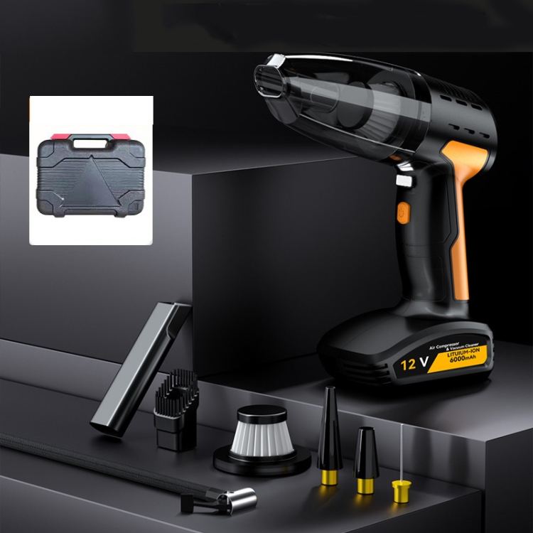 SUITU ST-6637 Wired +Toolbox 5 In 1 60W Double Motor Car Vacuum Cleaner With Blowing Air Pump ...