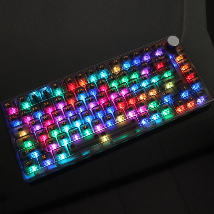 130 Keys MDA Height Mechanical Keyboard ปุ่มกดแบบใส (สีดำใส)