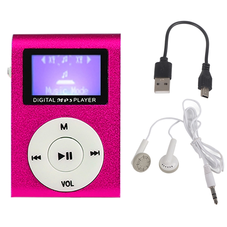 Mini Lavalier Metal MP3 Music Player with Screen, Style: with Earphone ...